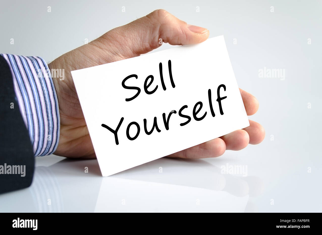 Sell yourself text concept isolated over white background Stock Photo ...