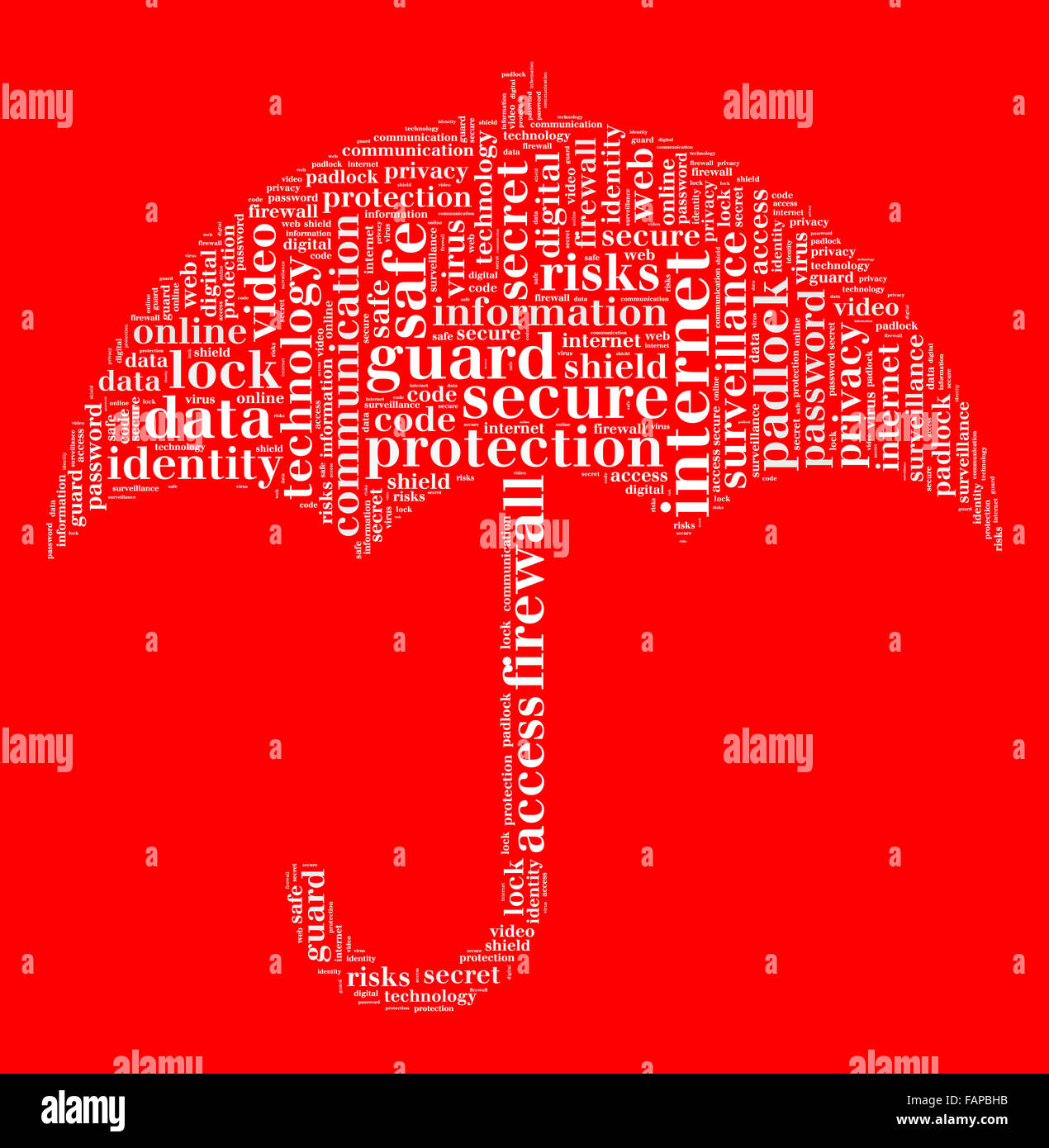 Security word cloud illustration concept over red background Stock ...