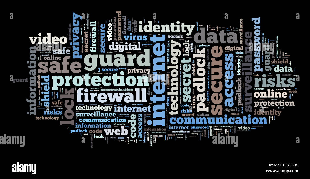 Security word cloud illustration concept over dark background Stock ...