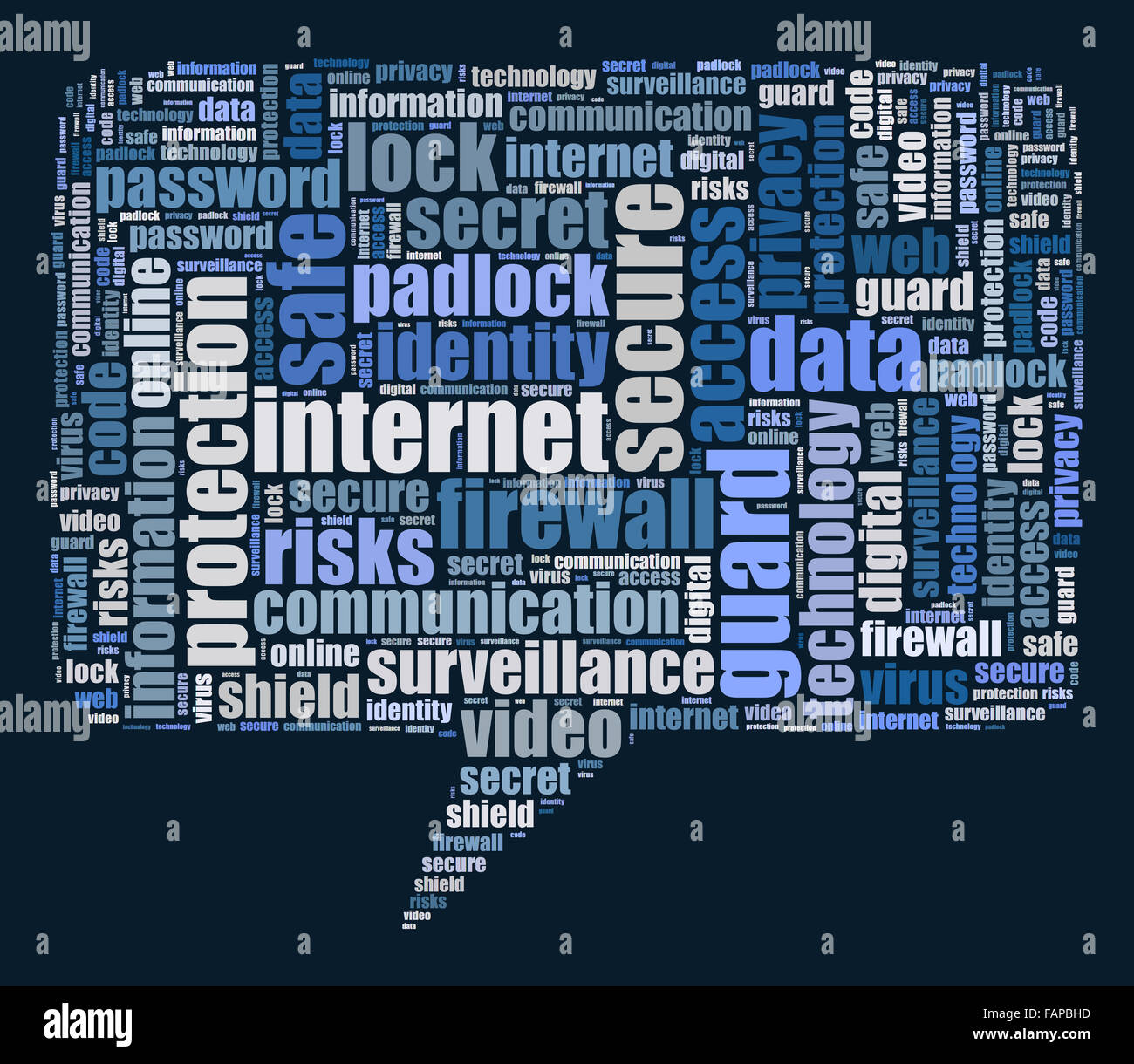 Security word cloud illustration concept over dark background Stock ...