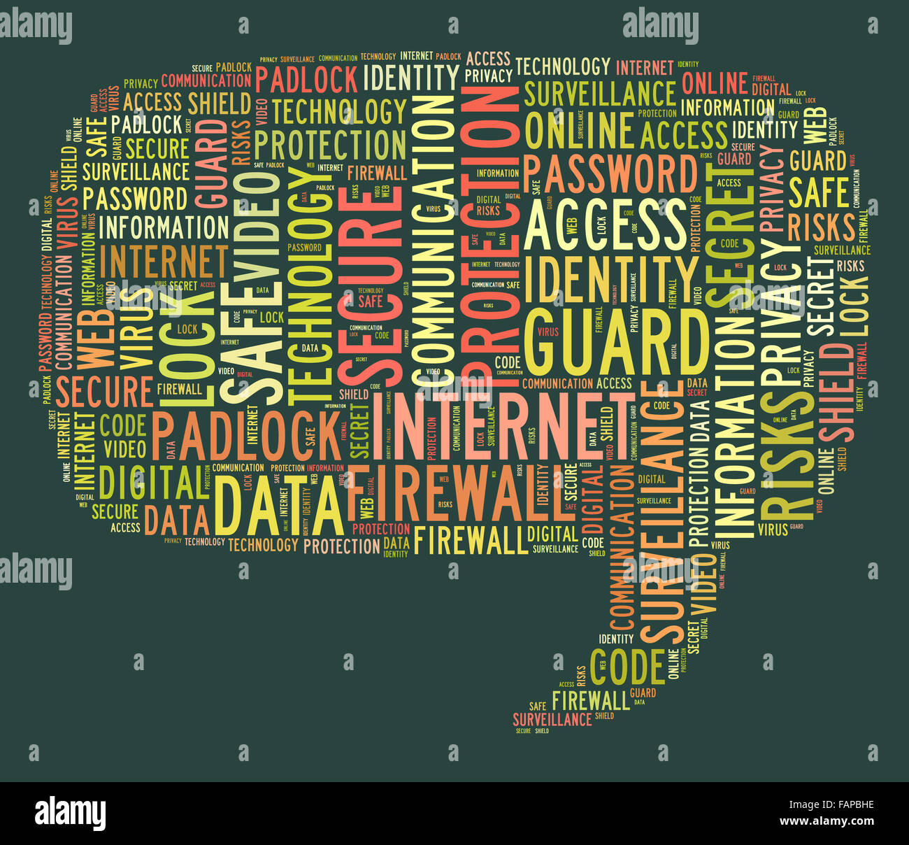 Security word cloud illustration concept over dark background Stock ...