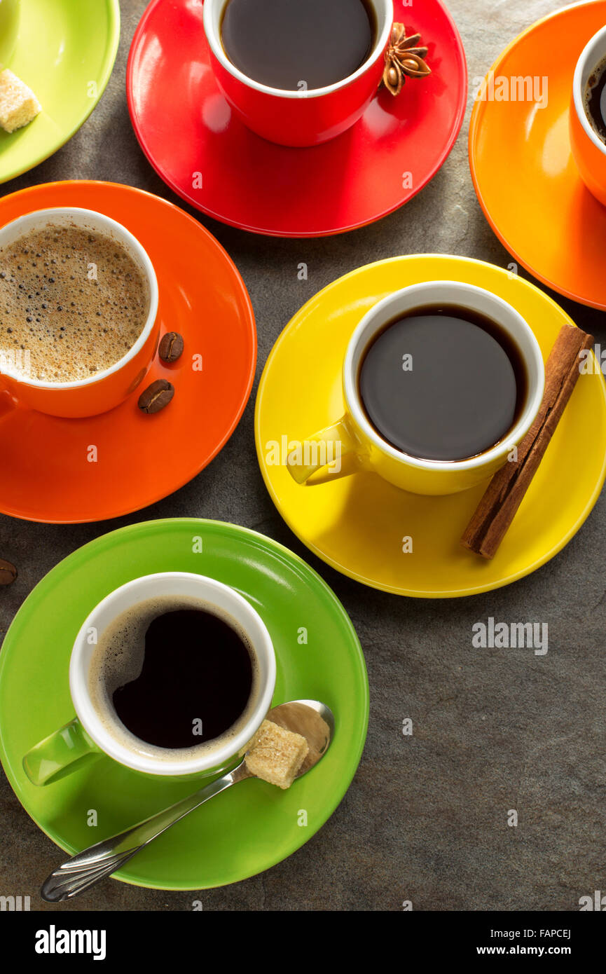 cup of coffee on table Stock Photo - Alamy