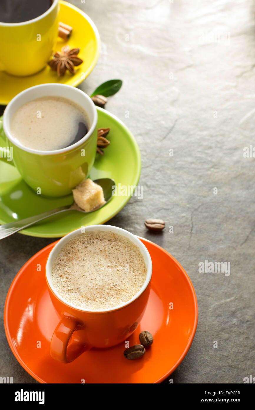 cup of coffee on table Stock Photo - Alamy