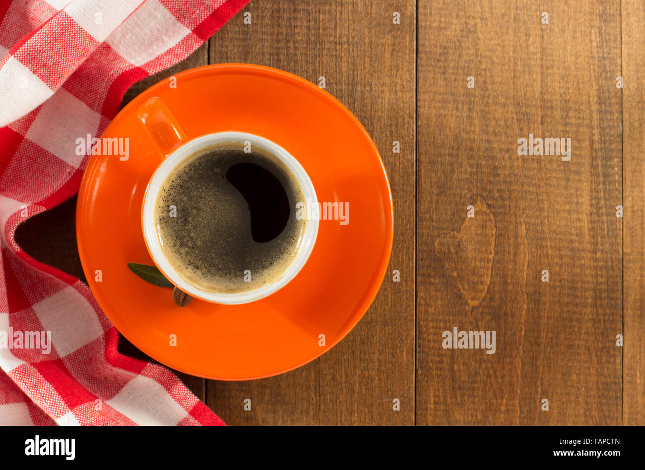 cup of coffee on wooden background Stock Photo - Alamy