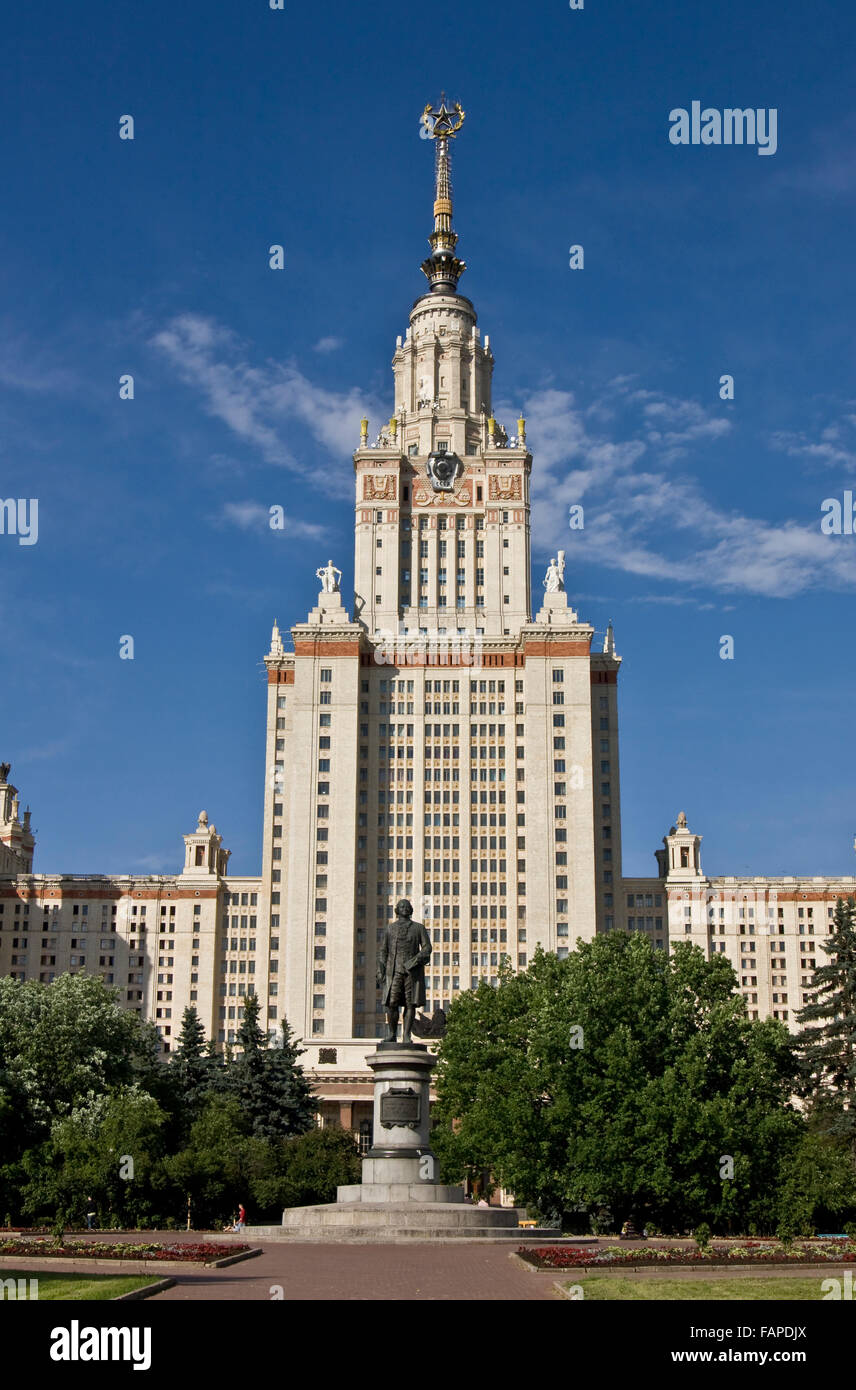 Moscow, building of Moscow State University, the main university in the ...