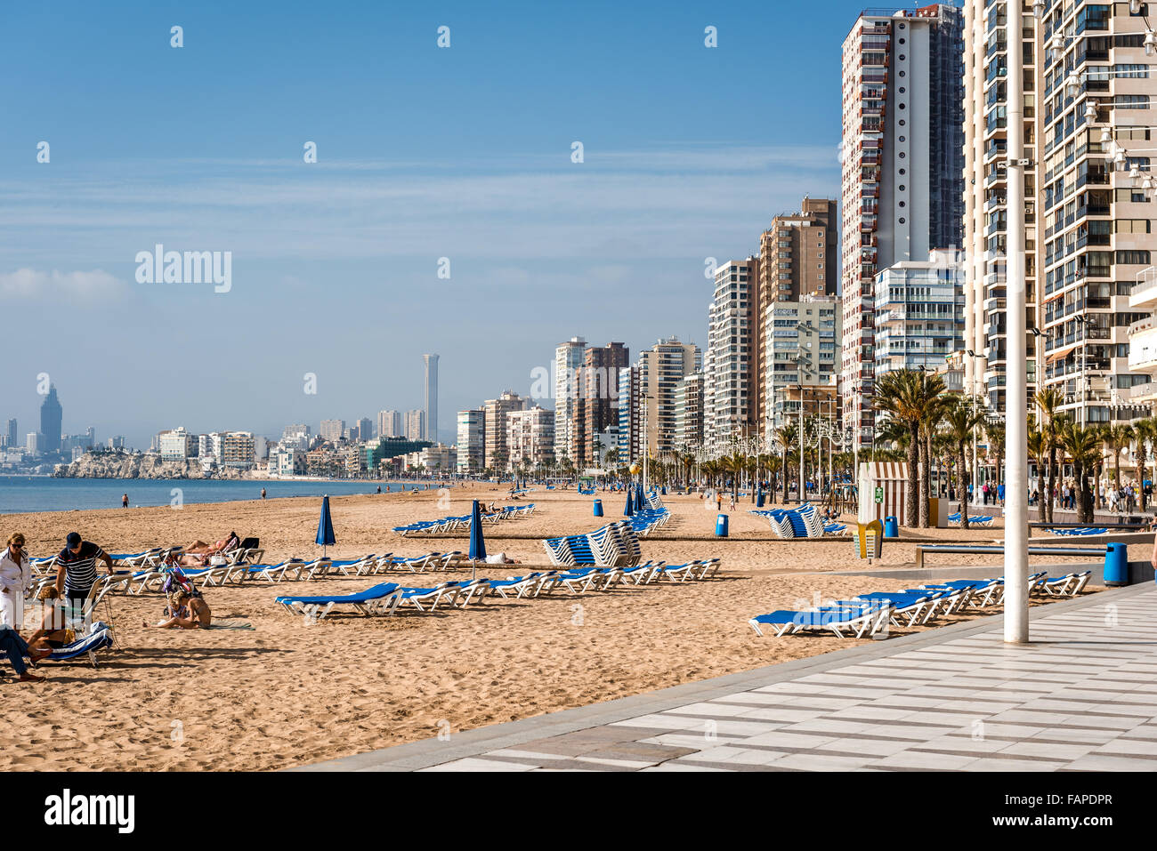 Beach of Benidorm Stock Photo - Alamy