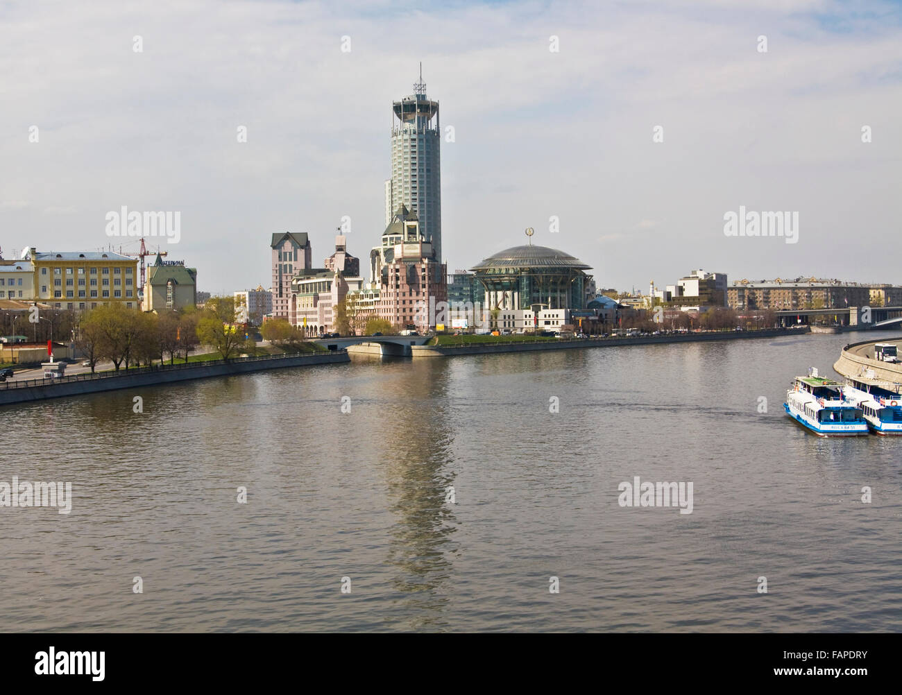 MOSCOW, APRIL 30: modern buildings in business centre on Shluzovaya ...