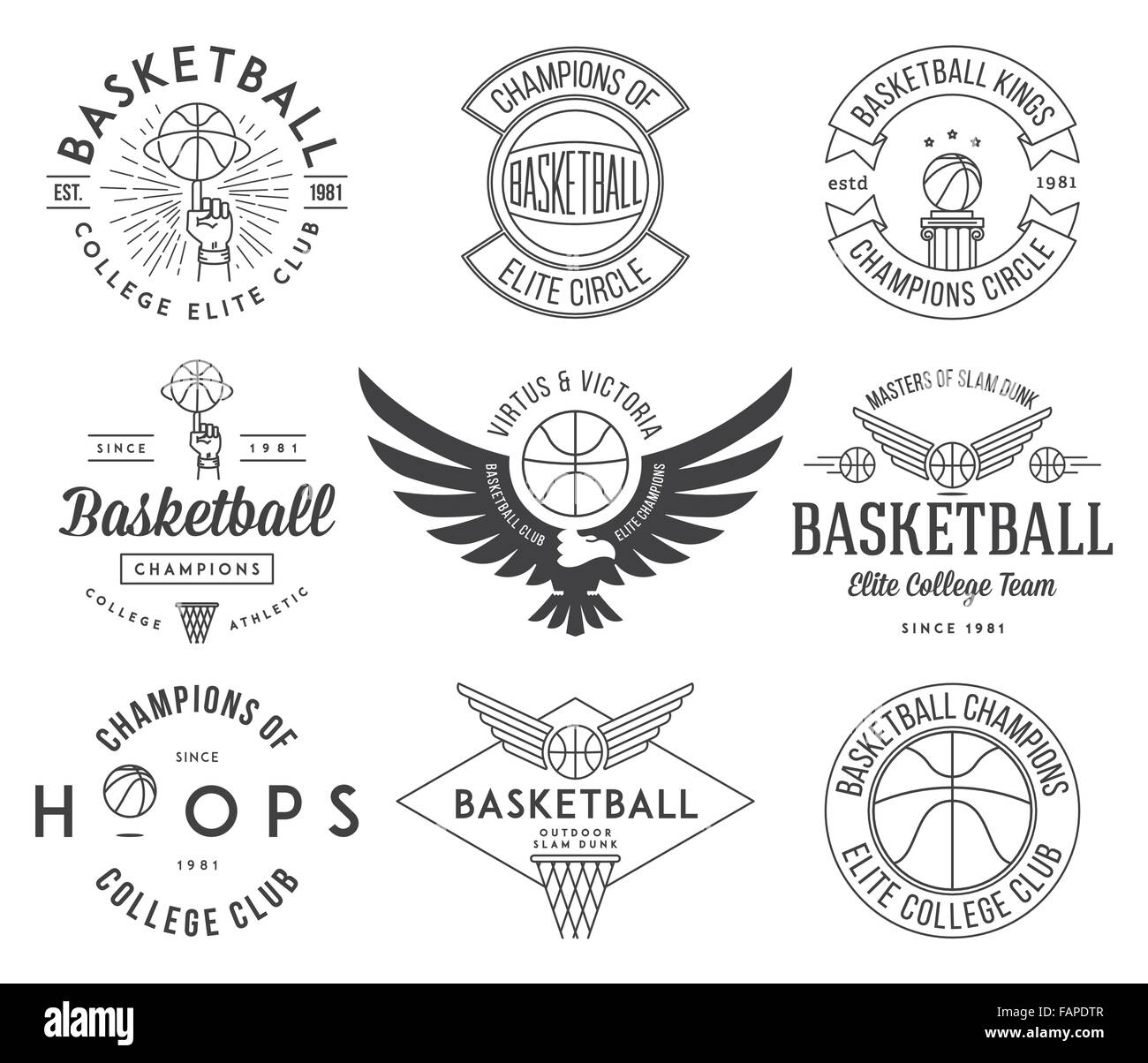 Basketball badges and crests for any use Stock Vector Image & Art - Alamy