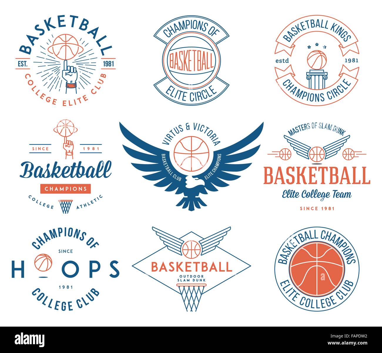Basketball badges and crests for any use Stock Vector Image & Art - Alamy