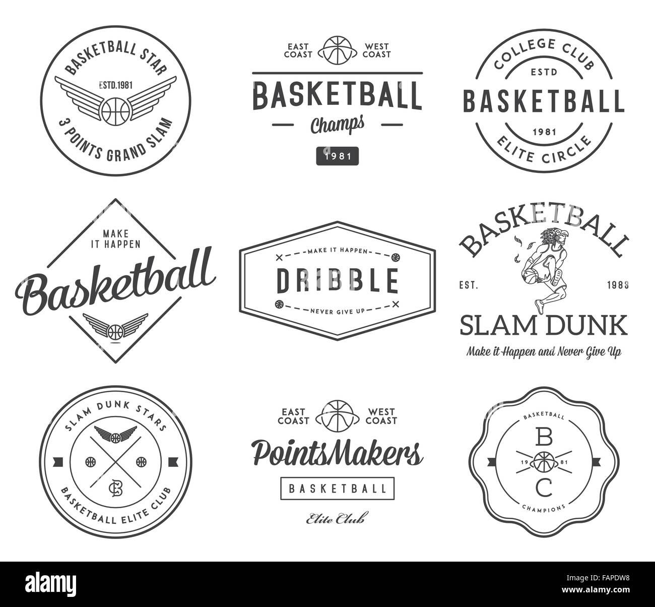 Basketball badges and crests for any use Stock Vector Image & Art - Alamy