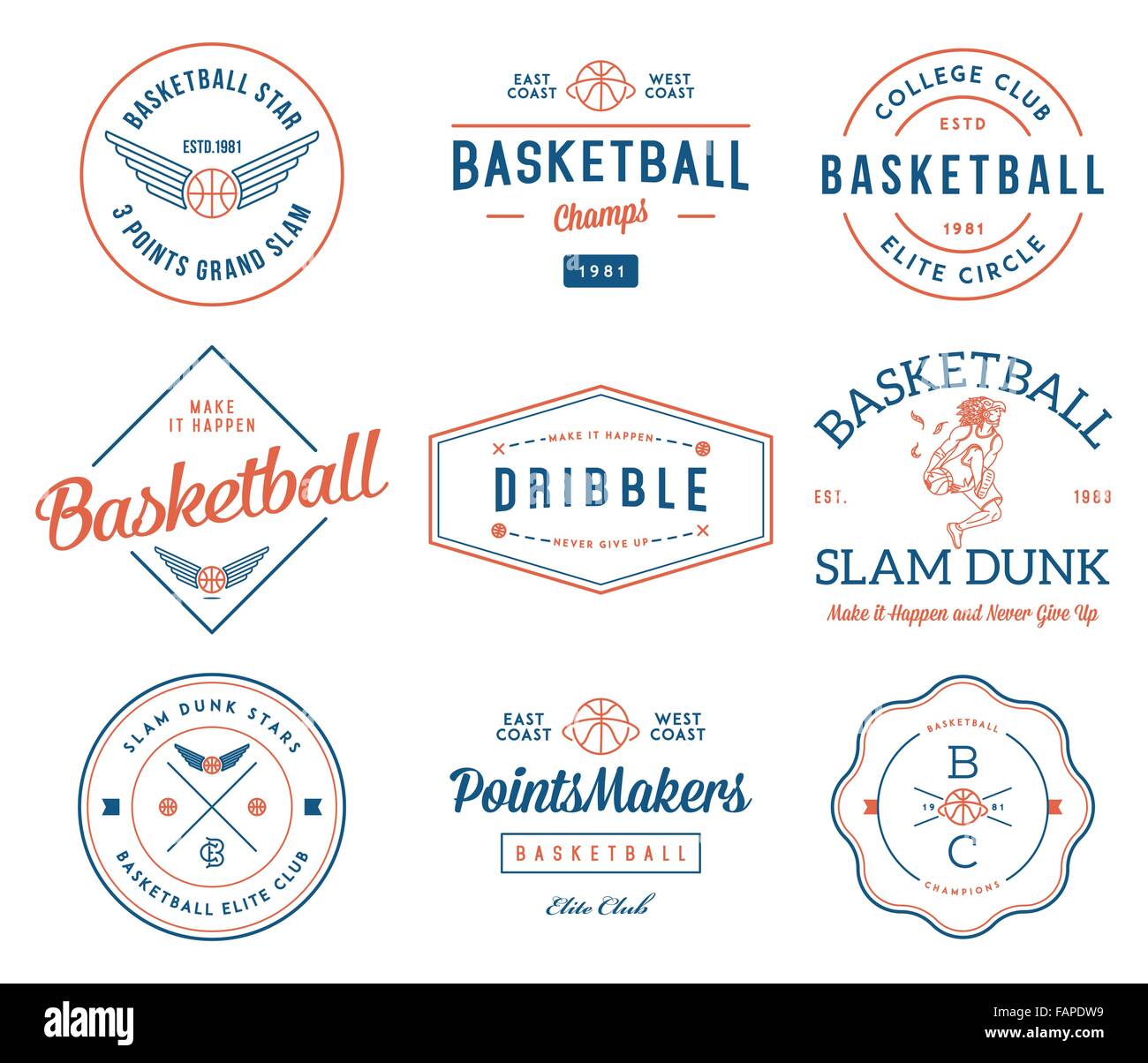 Basketball badges and crests for any use Stock Vector Image & Art - Alamy