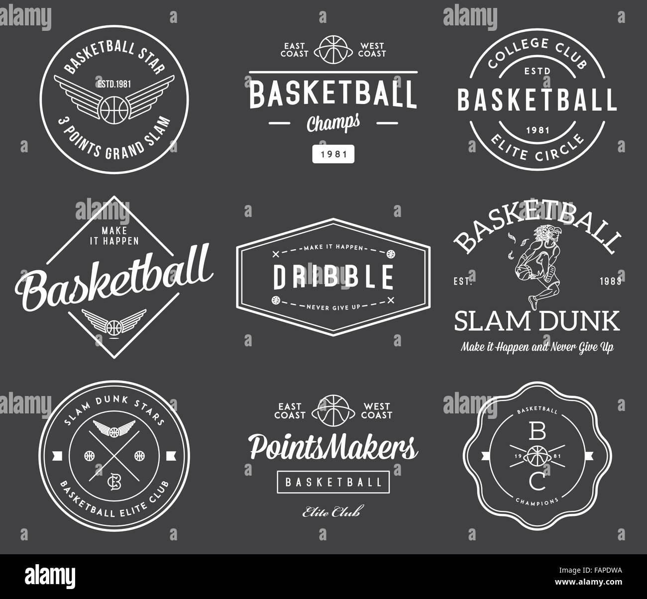 Basketball badges and crests for any use Stock Vector Image & Art - Alamy