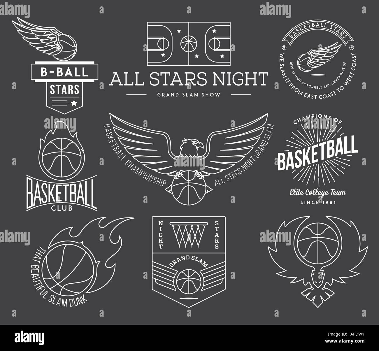 Basketball badges and crests for any use Stock Vector Image & Art - Alamy