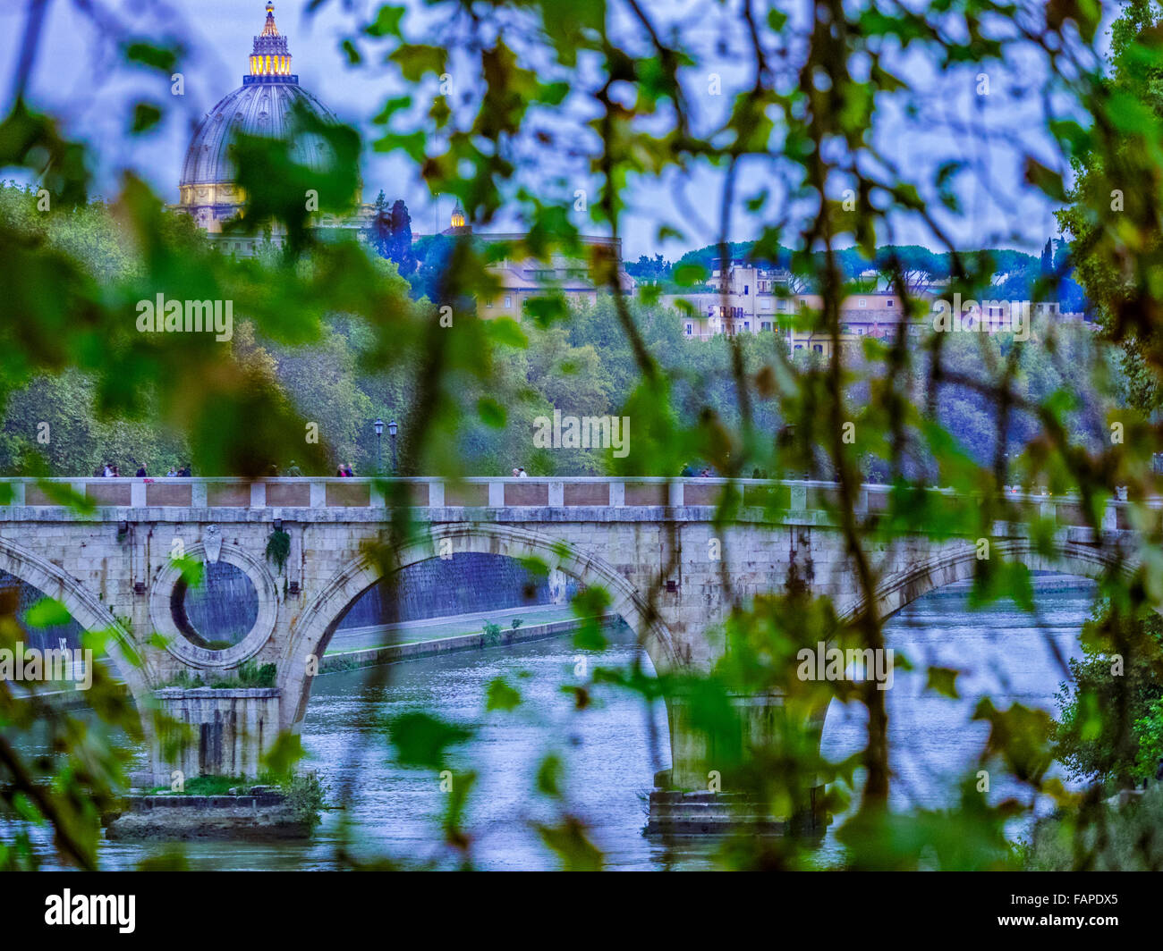 Tiber River and Ponte Matteotti in the centro storico area of Rome ...