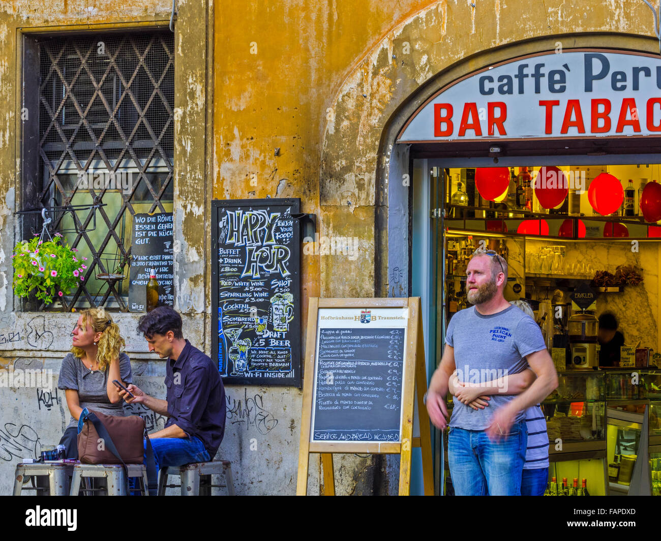 Coffee bar in the centro storico area of Rome, Italy Stock Photo - Alamy