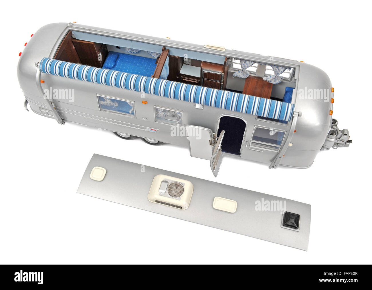 Children's Airstream Overlander touring caravan scale model toy Stock ...