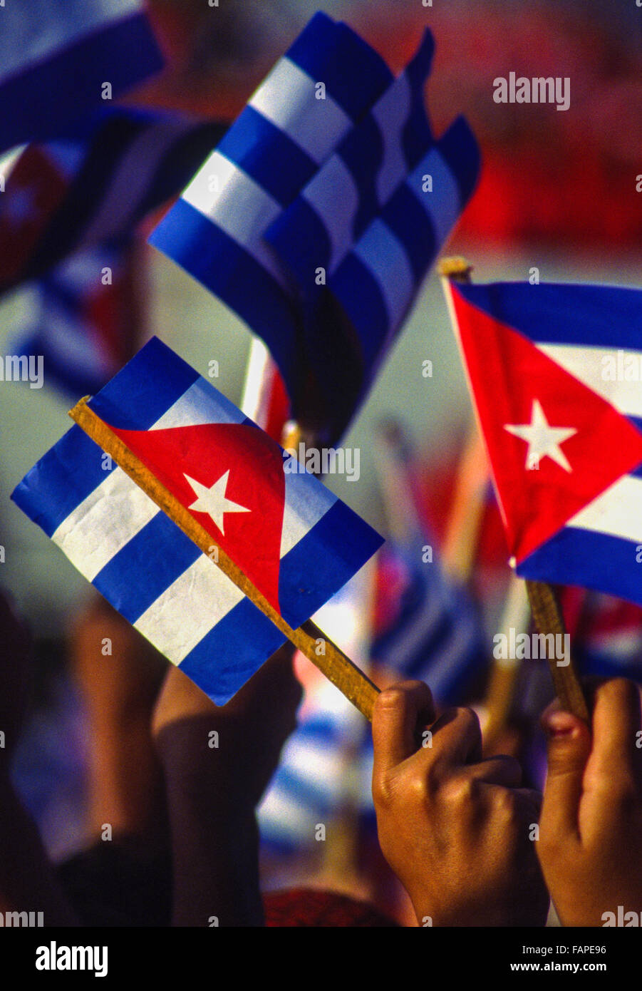 flag waving in cuba Stock Photo - Alamy