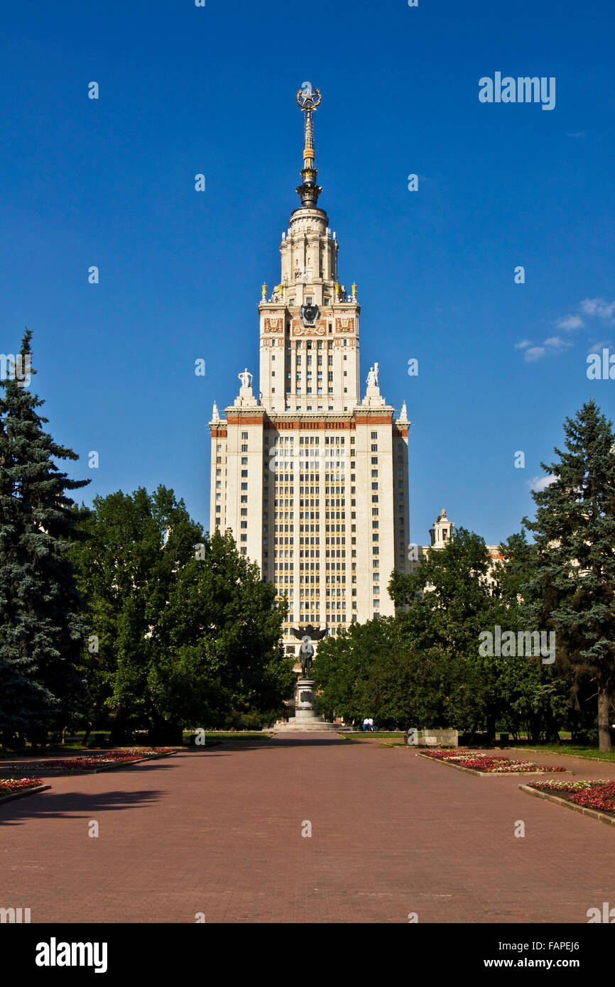 Moscow, building of State University, one of famous high rise buildings ...