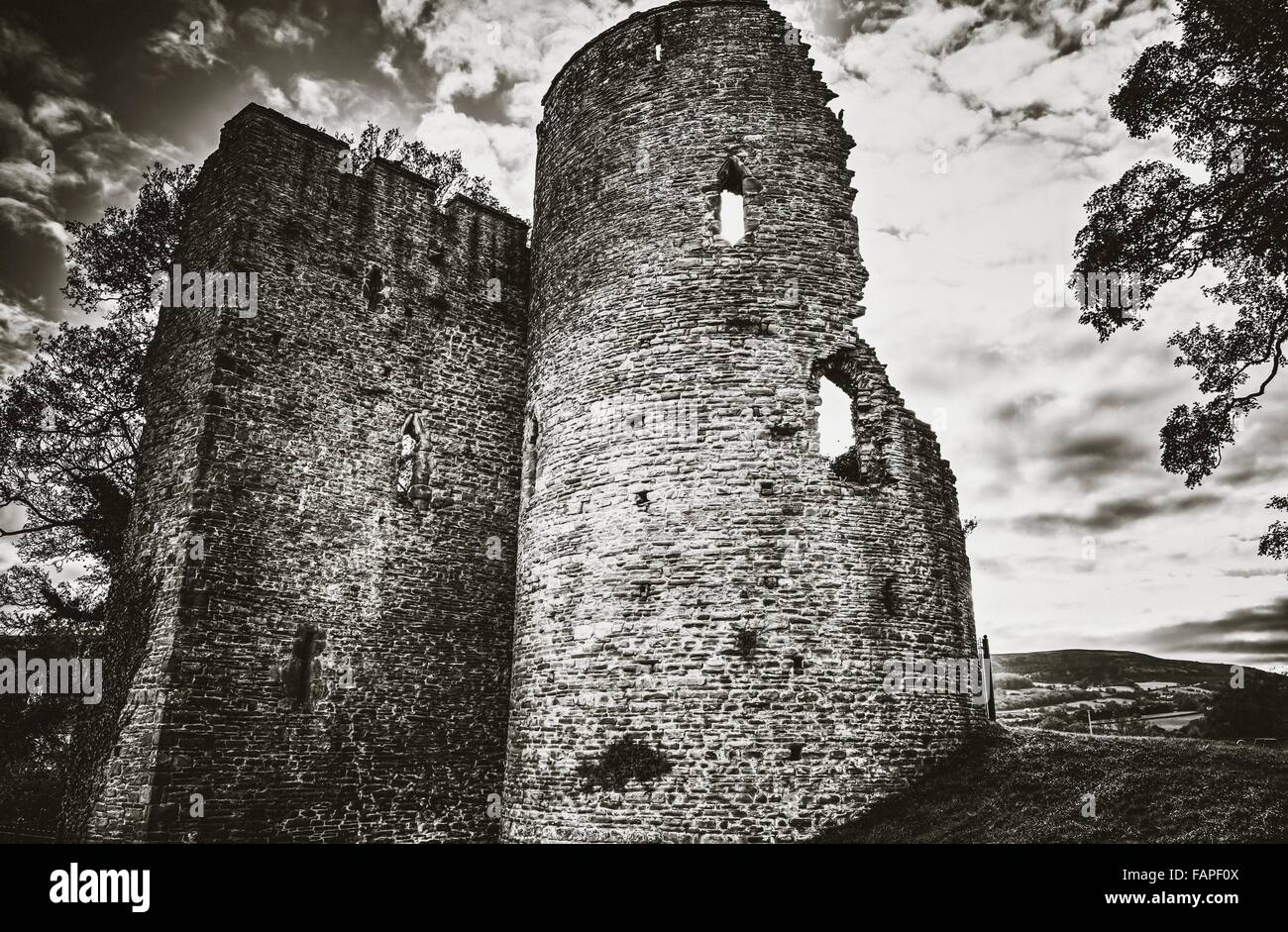 Remains of the Crickhowell Castle Stock Photo - Alamy
