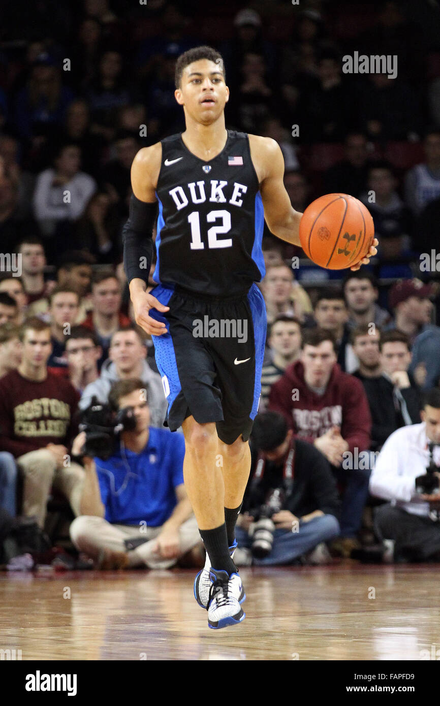 Conte Forum. 2nd Jan, 2016. MA, USA; Duke Blue Devils guard Derryck ...
