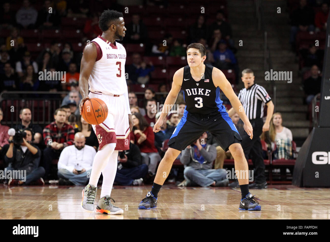 Conte Forum. 2nd Jan, 2016. MA, USA; Boston College Eagles guard Eli ...