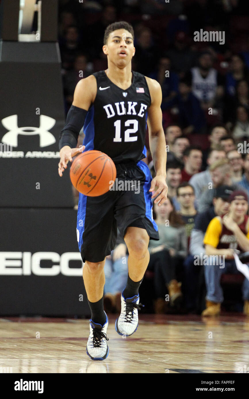 Conte Forum. 2nd Jan, 2016. MA, USA; Duke Blue Devils guard Derryck ...