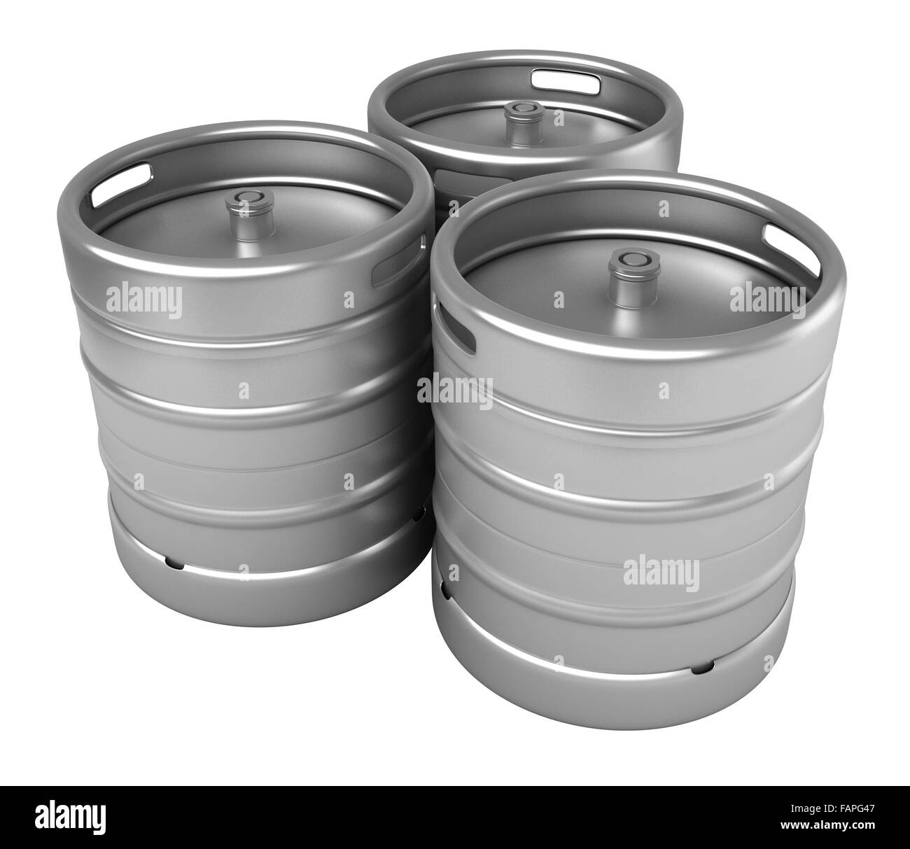 3d render of beer kegs isolated over white background Stock Photo - Alamy