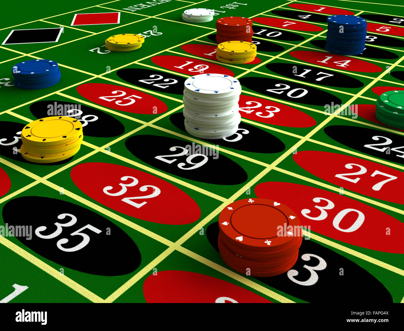 Roulette game chips hi-res stock photography and images - Alamy