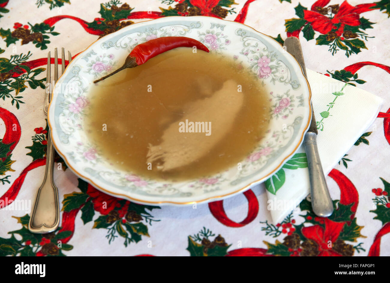 Pork meat in jellied aspic as a traditional christmas meal hungarian ...