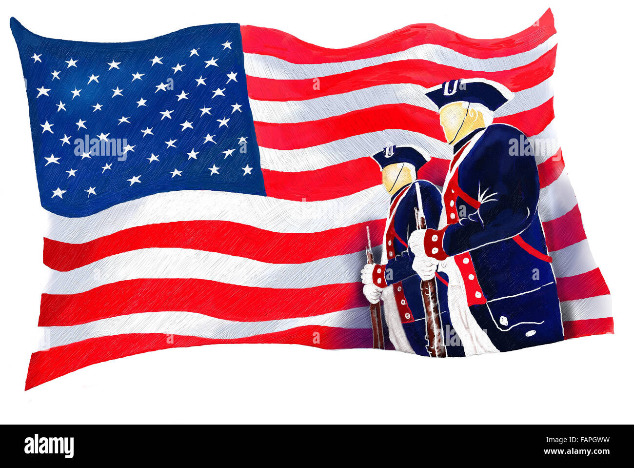 Independence Day flag by hand drawing Stock Photo - Alamy