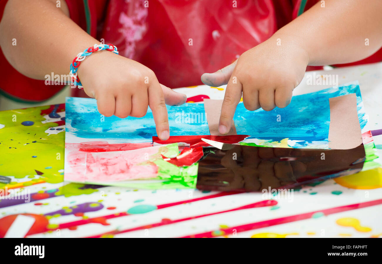 Children learning creative skills while doing art and craft activities ...