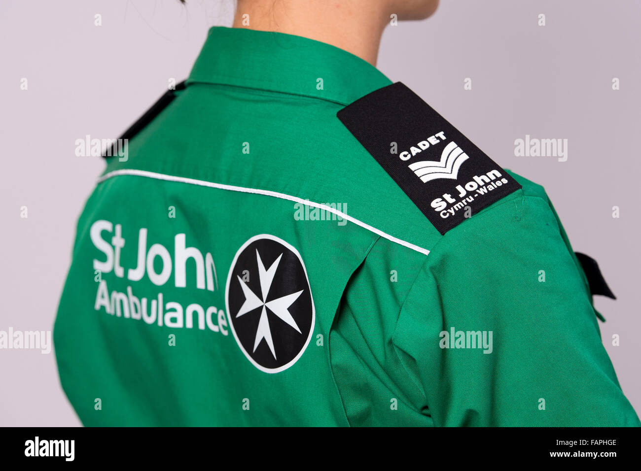 A St. John Ambulance green uniform Stock Photo - Alamy
