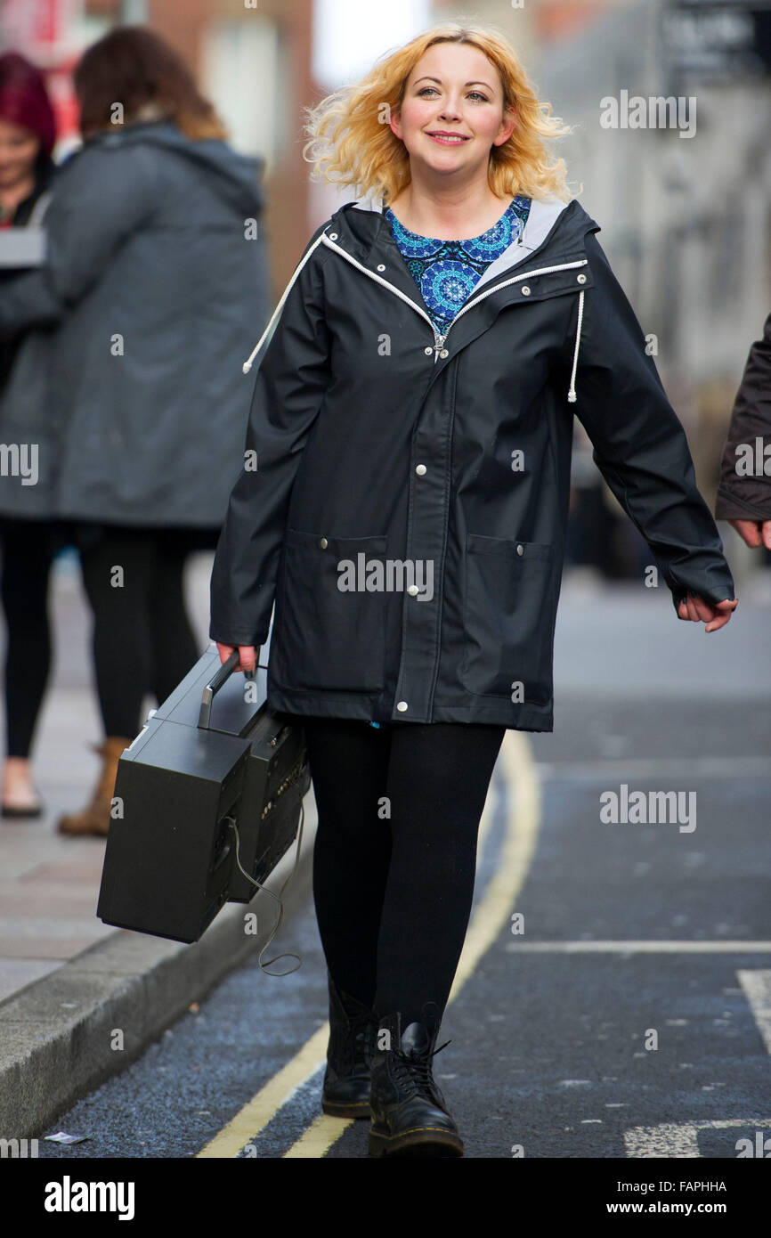 Welsh singer Charlotte Church seen filming for a music video in Cardiff ...