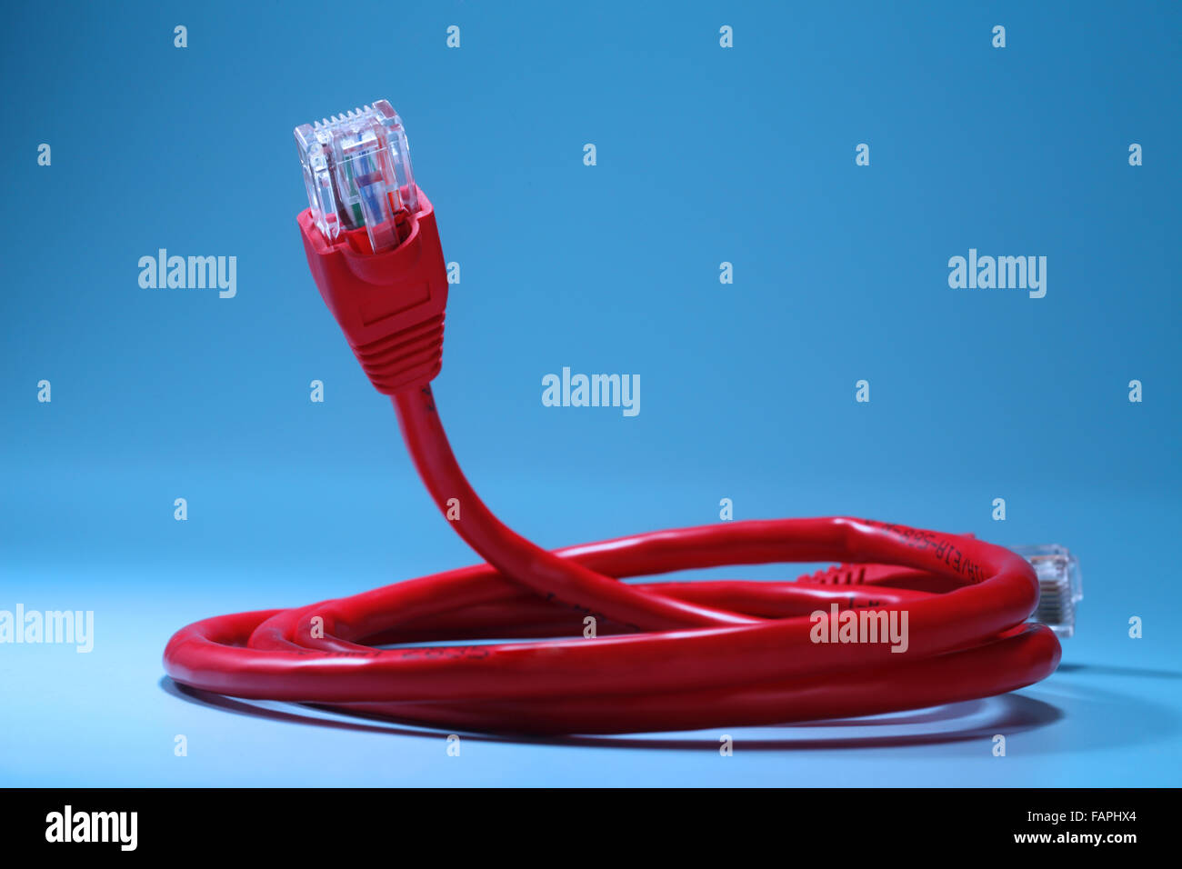 Ethernet cable against color background Stock Photo - Alamy
