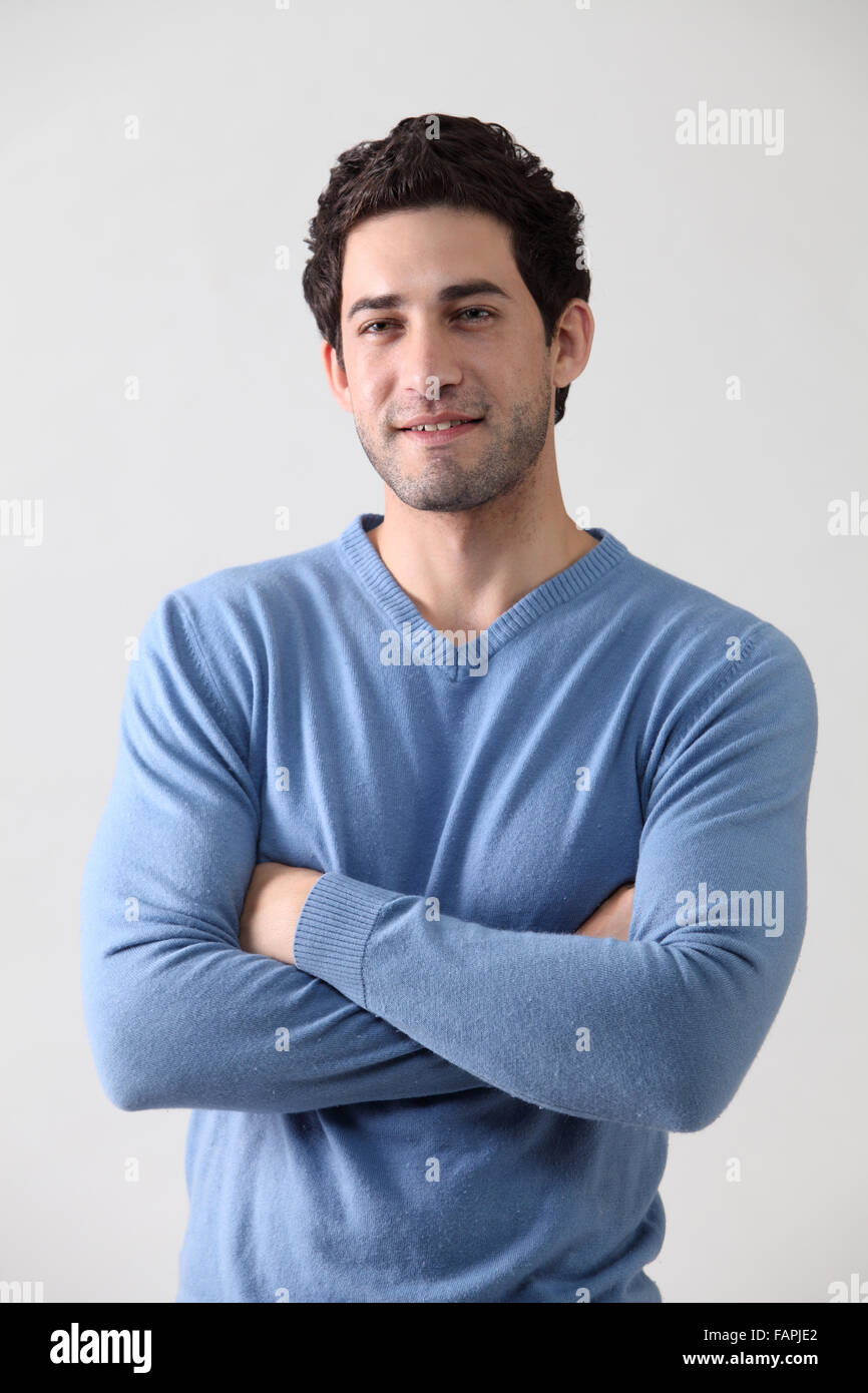 portrait of the man on the plain background Stock Photo - Alamy