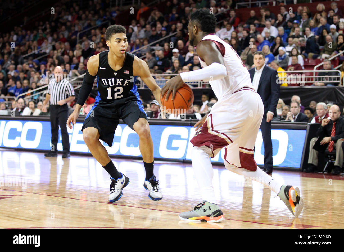 Conte Forum. 2nd Jan, 2016. MA, USA; Duke Blue Devils guard Derryck ...