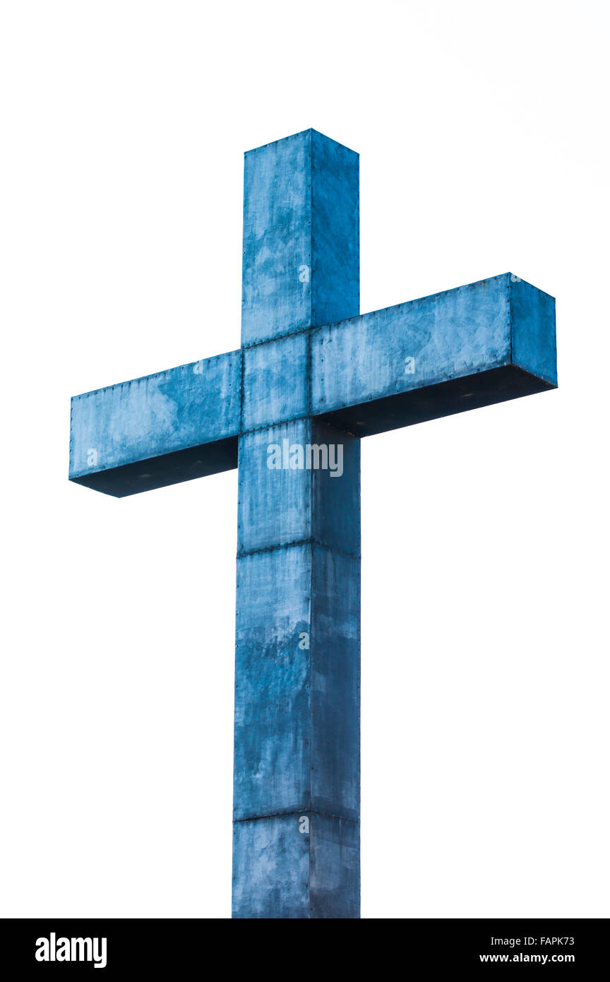 Blue Steel Cross Stock Photo - Alamy