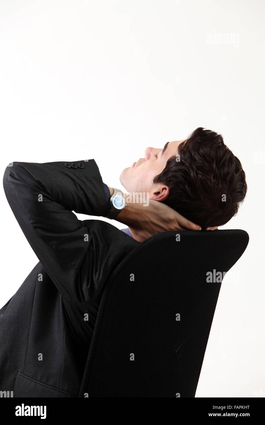 Lying back legs chair hi-res stock photography and images - Alamy