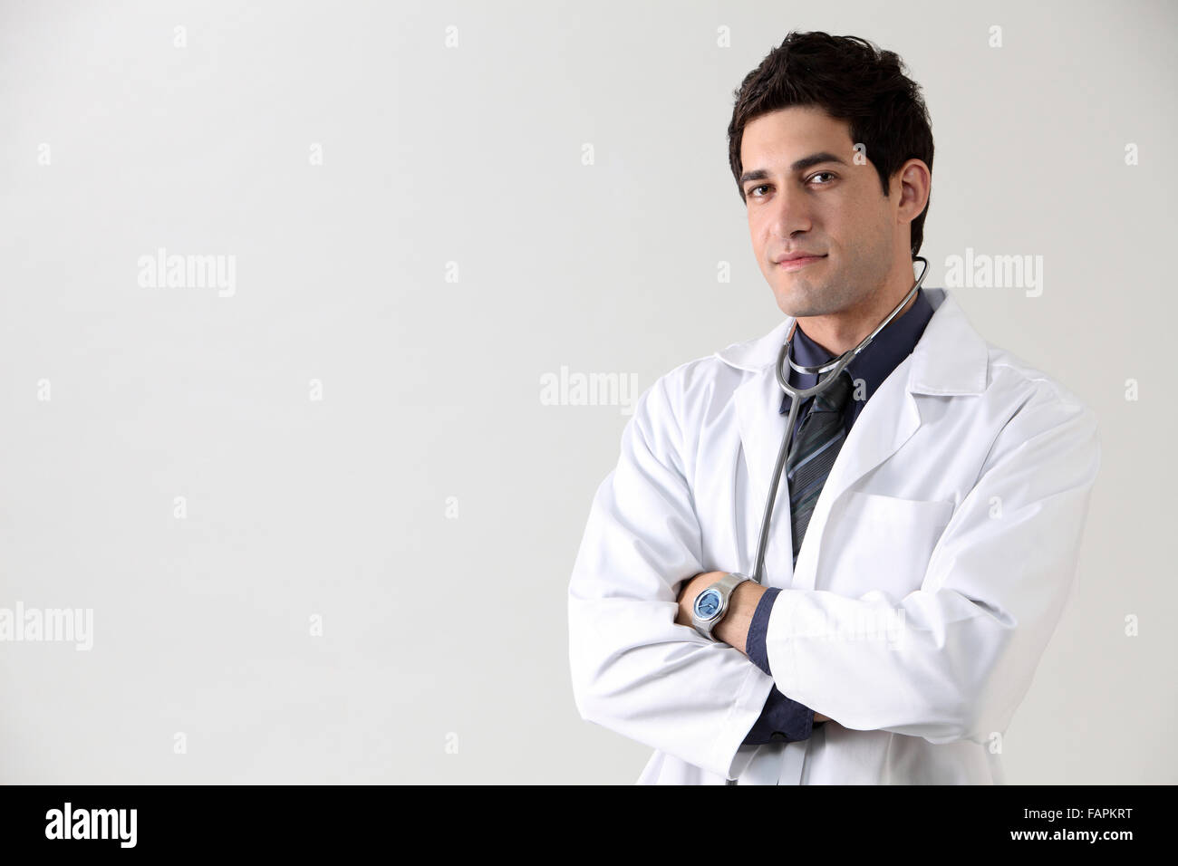 Confident doctor portrait in white background Stock Photo - Alamy