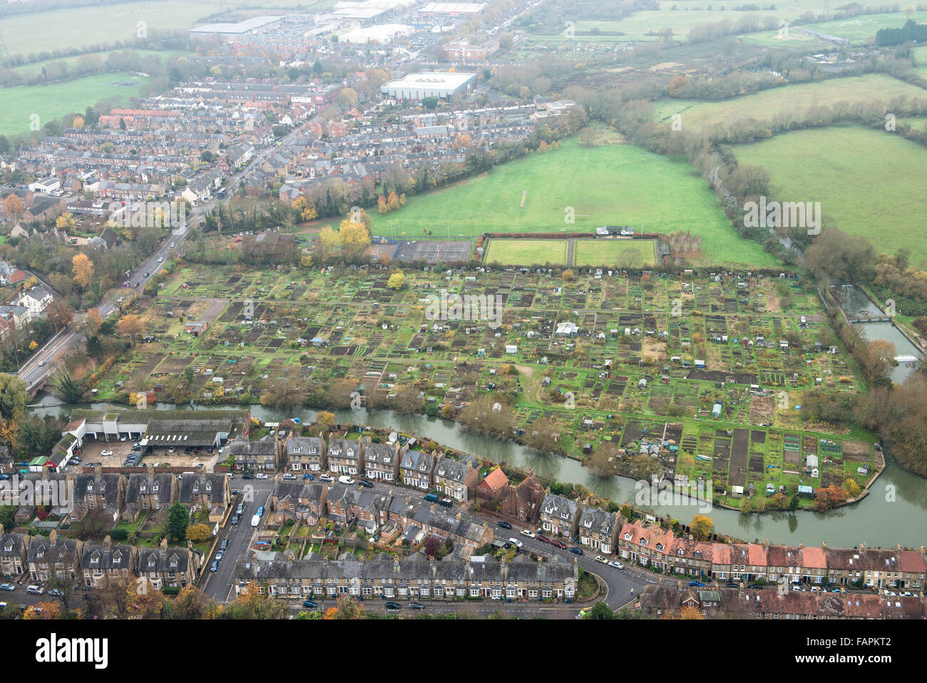 Aerial view of fallow fields in farmlands in Oxfordshire, England Stock ...