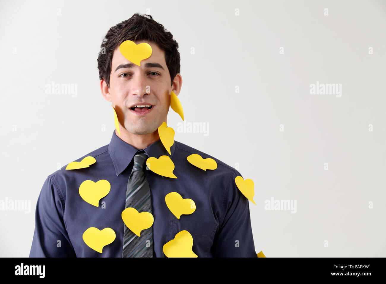Man covered in heart shape adhesive notes Stock Photo - Alamy Man covered in heart shape adhesive notes Stock Photo - Alamy