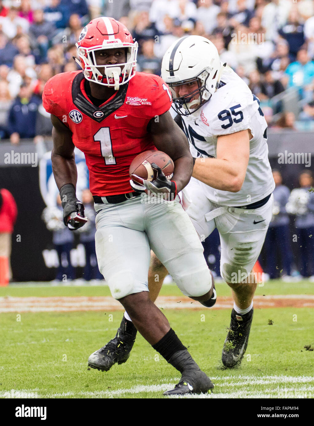 Jacksonville FL, USA. 2nd Jan, 2016. Georgia Bulldogs running back Sony ...