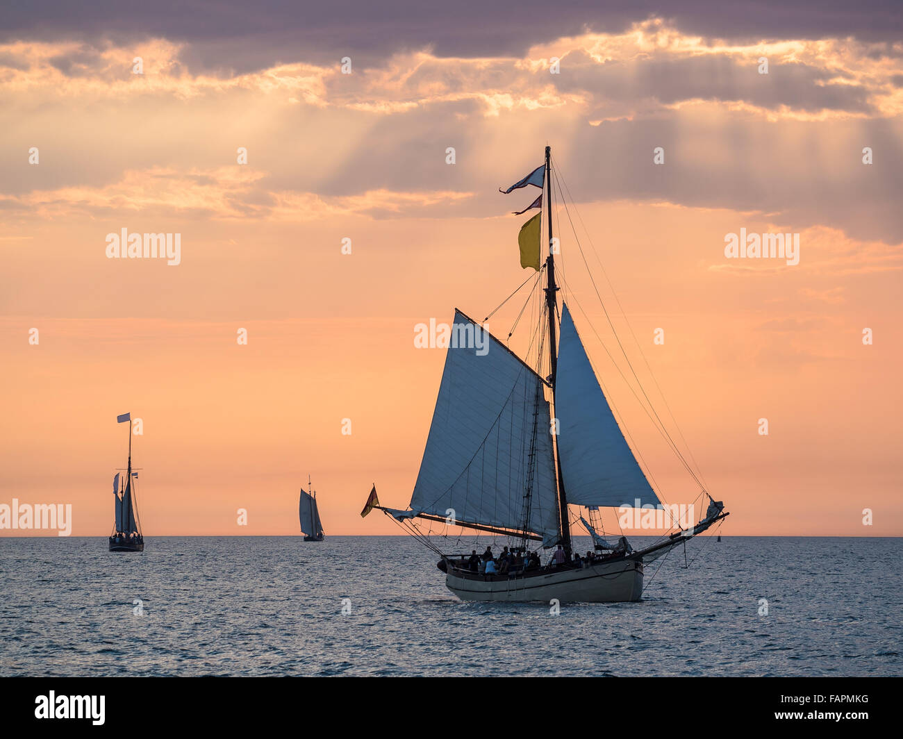 Sailing ships on the Baltic Sea in Rostock (Germany Stock Photo - Alamy