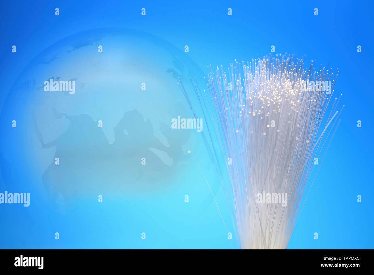fiber optic and the world map Stock Photo - Alamy