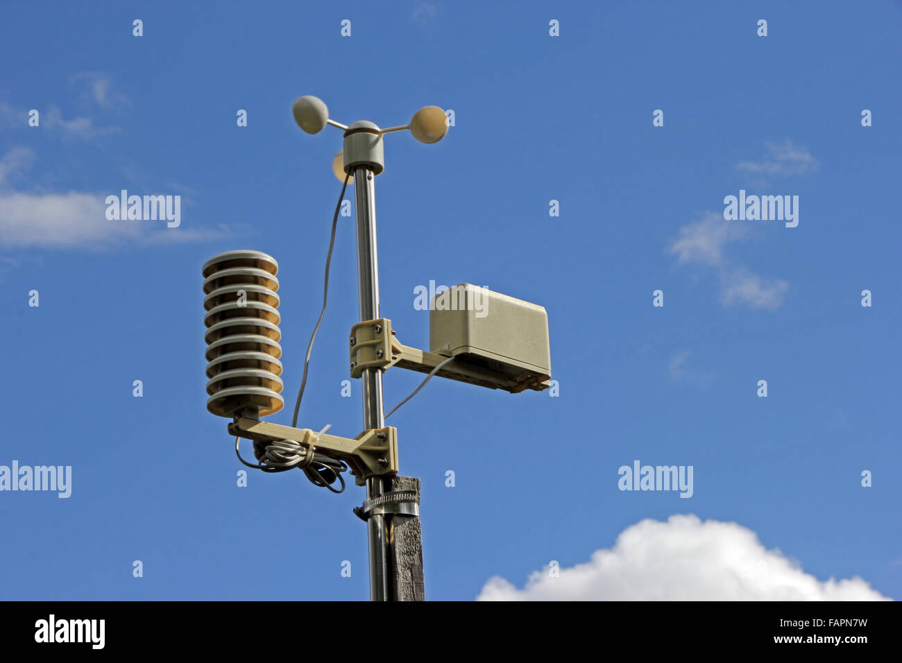 Weather station mounted on pole Stock Photo - Alamy
