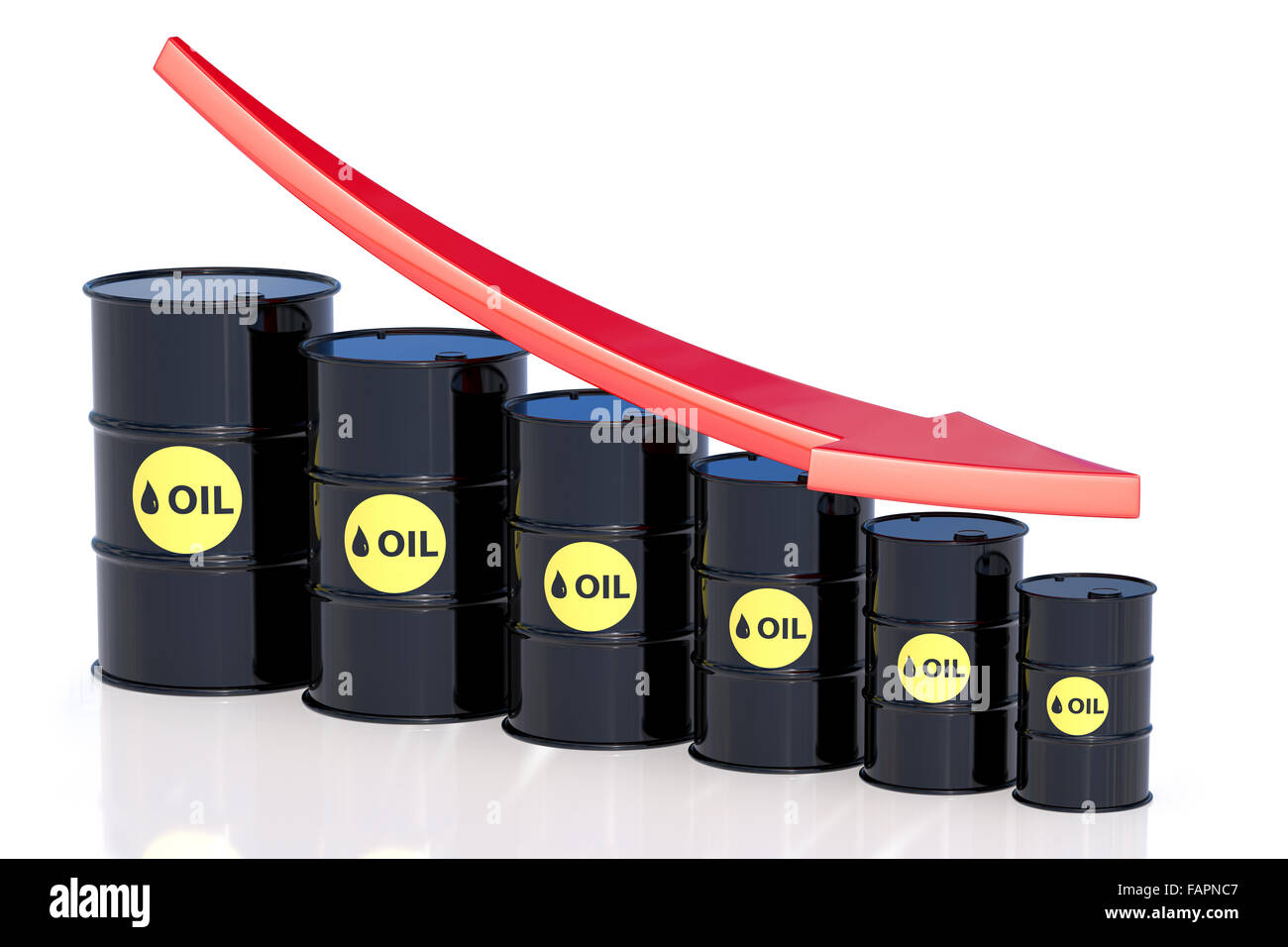 Oil price falling concept. Barrel financial chart as a symbol for ...
