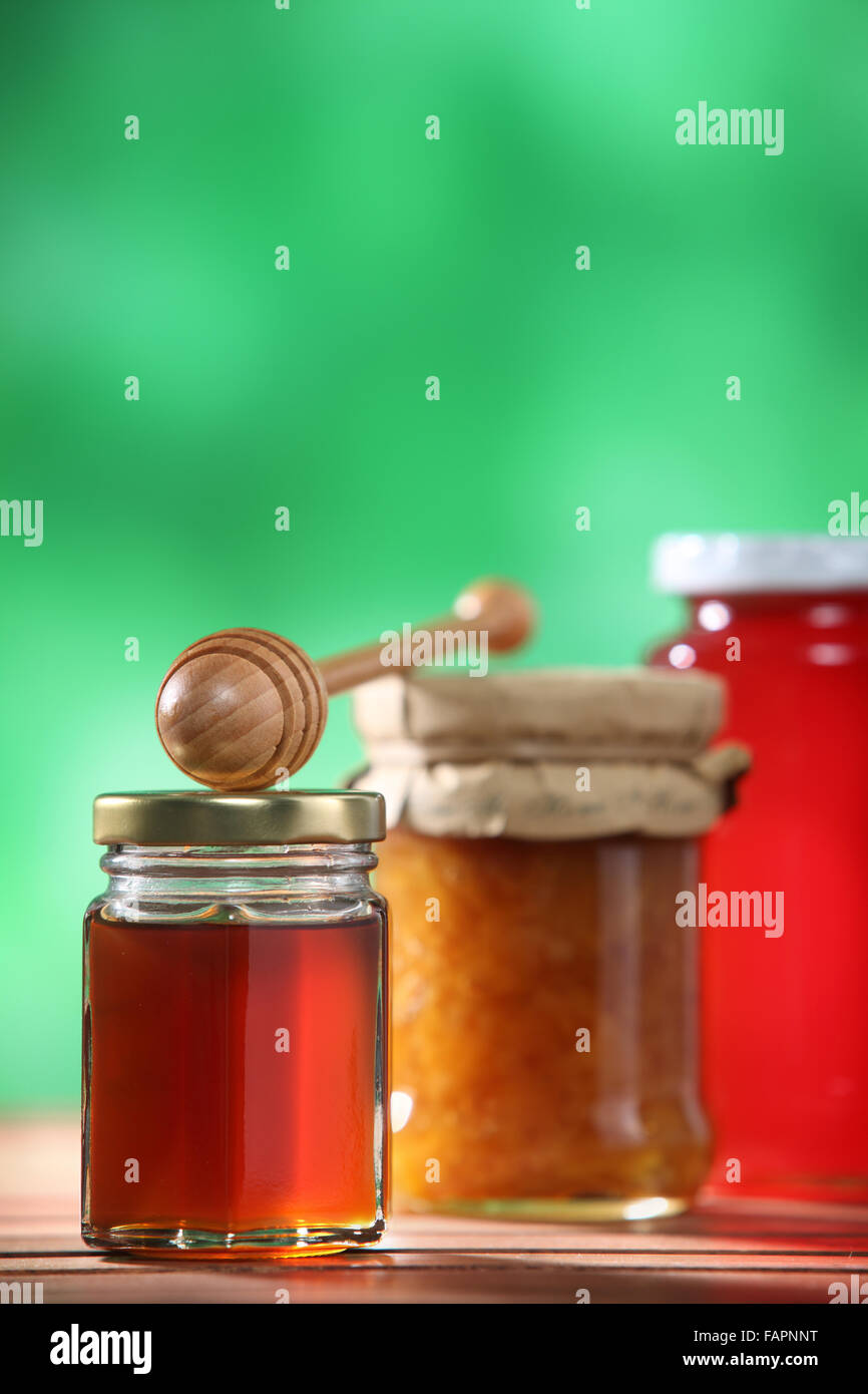 honey and jam in a roll Stock Photo - Alamy