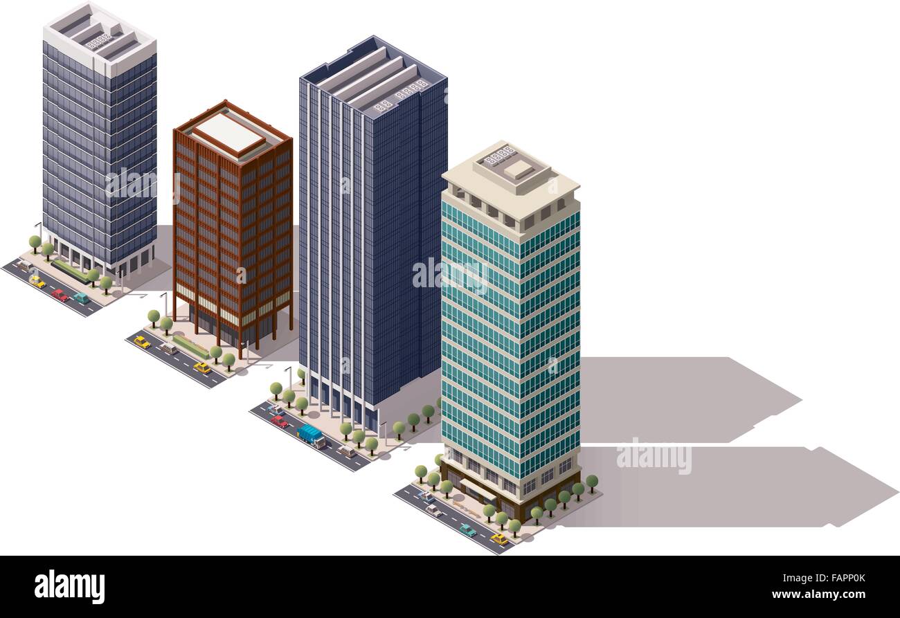 Vector isometric buildings set Stock Vector Image & Art - Alamy