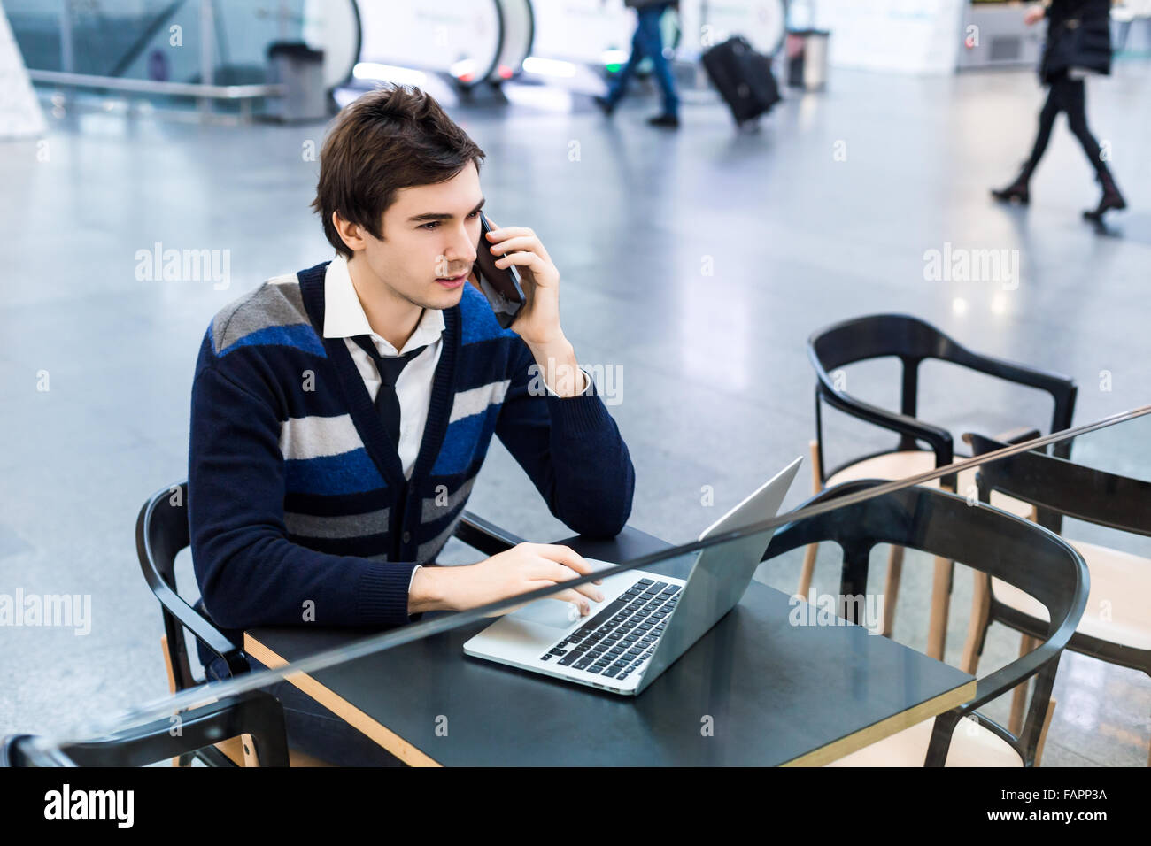 Business man busy working on smart phone Stock Photo - Alamy