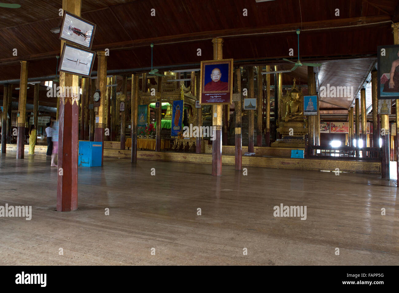 Nga Phe Kyaung monastery on Inlay Lake in Myanmar (Burma Stock Photo ...
